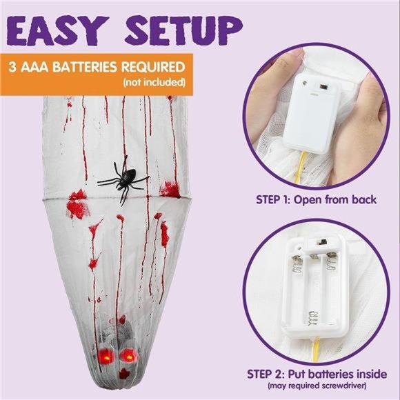 Holiday | 72 Halloween Lightup Cocoon Corpse With Ir Sensor And Motion ...